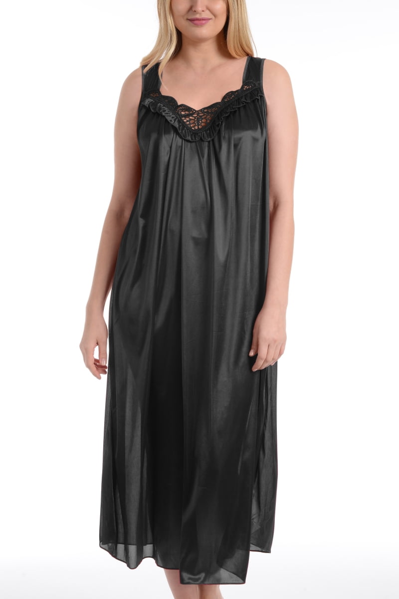 EZI Nightgowns for Women - Soft & Breathable Satin Night Gowns for ...