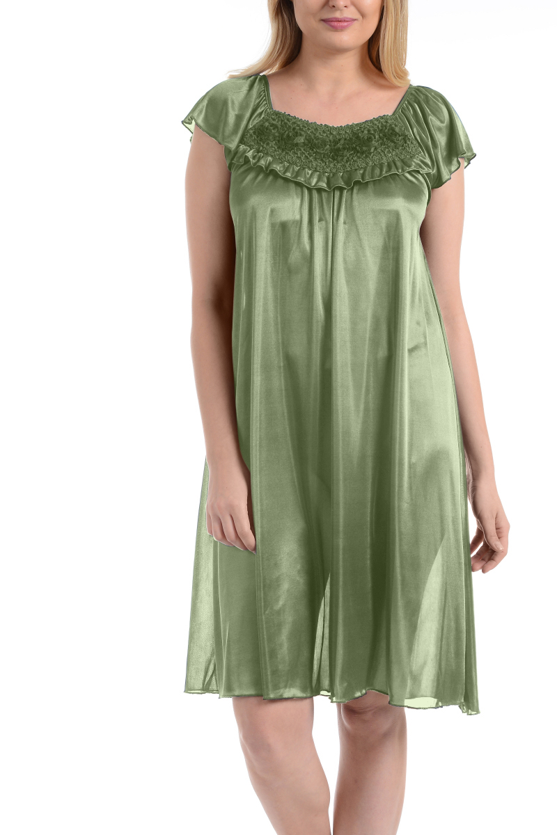 EZI Women's Satin Silk Ruffle Nightgown - Walmart.com