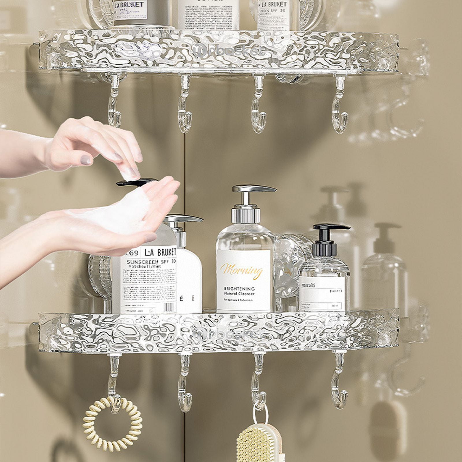 EZKZUN Suction cup tripod four corner rack bathroom washbasin ...