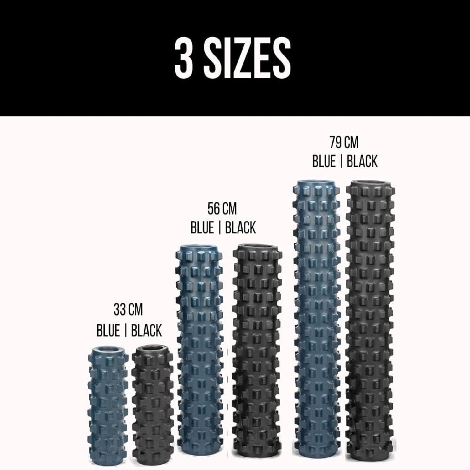 EZKZUN Ultimate Portable and Compact Extra Firm Black Textured Muscle ...