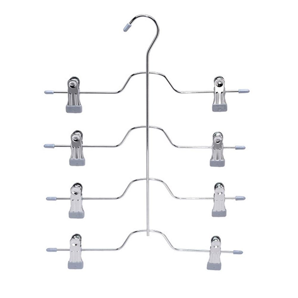 EZLIFE 4-Tier Skirt Hangers with Clips Pant Hangers Space Multiple ...