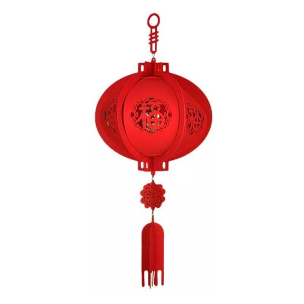 EZLIFE Chinese New Year Hanging Blessing Red Lantern Decorations Home ...