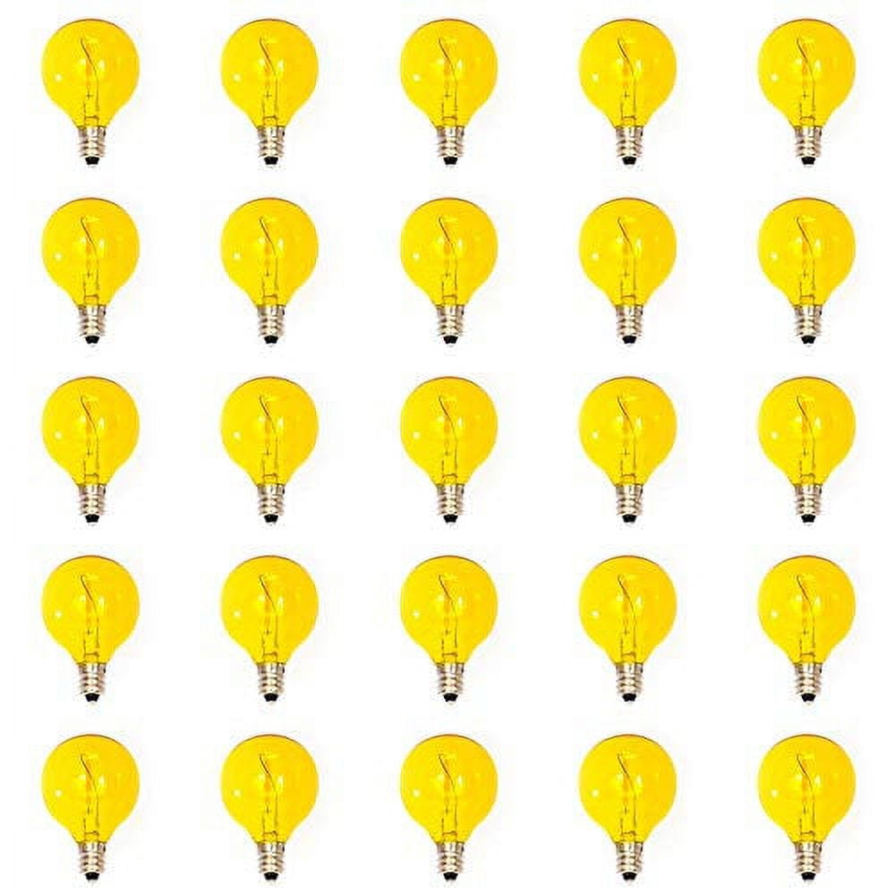 EZLS 25 Yellow G40 LED Filament Bulbs - Patio String Light Replacement ...