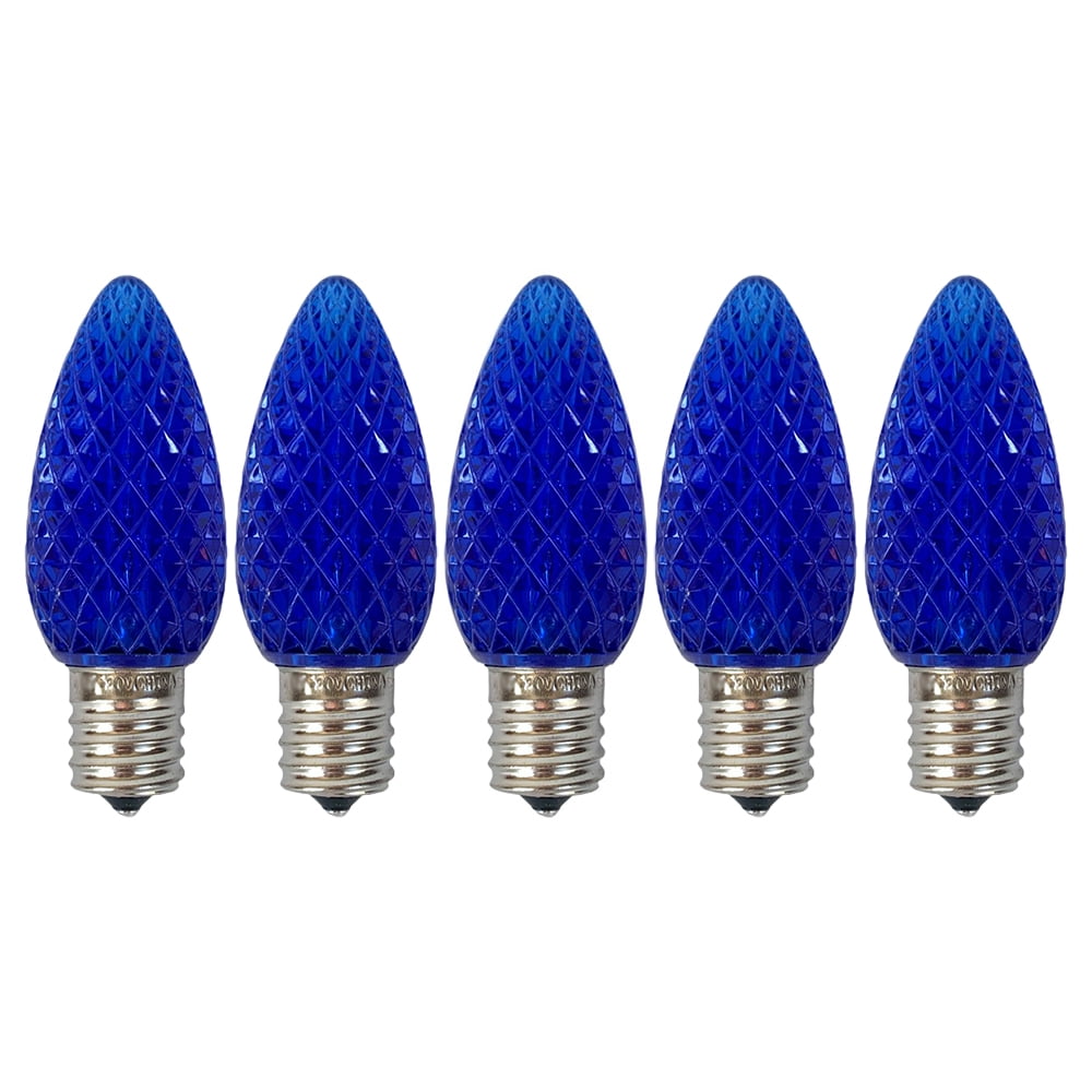 EZLS Blue Faceted C9 LED Replacement Christmas Bulbs, 5 Pack - Walmart.com