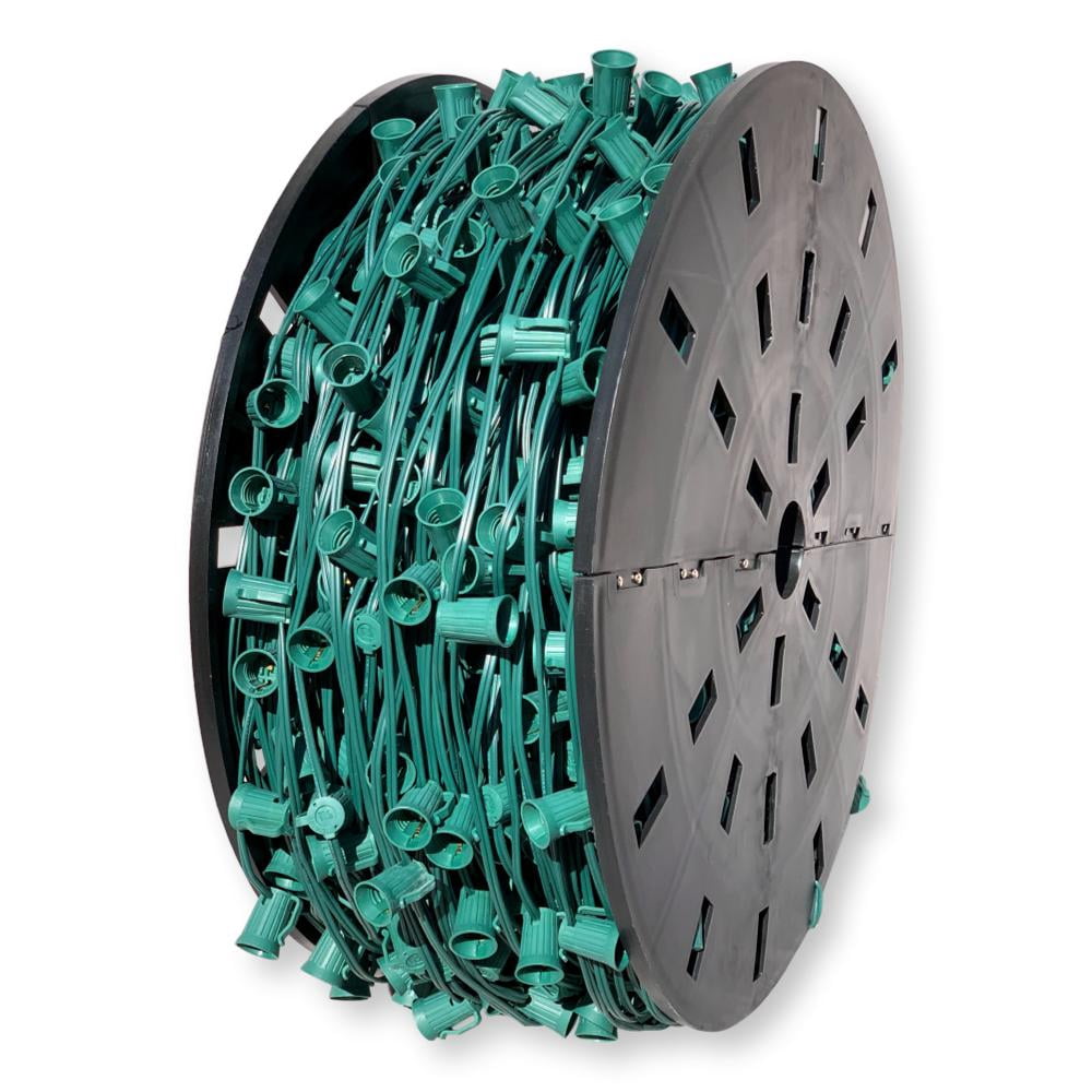 EZLS C9 Spool of Light Socket Strands, Green Strand, SPT-1, 1000 ...