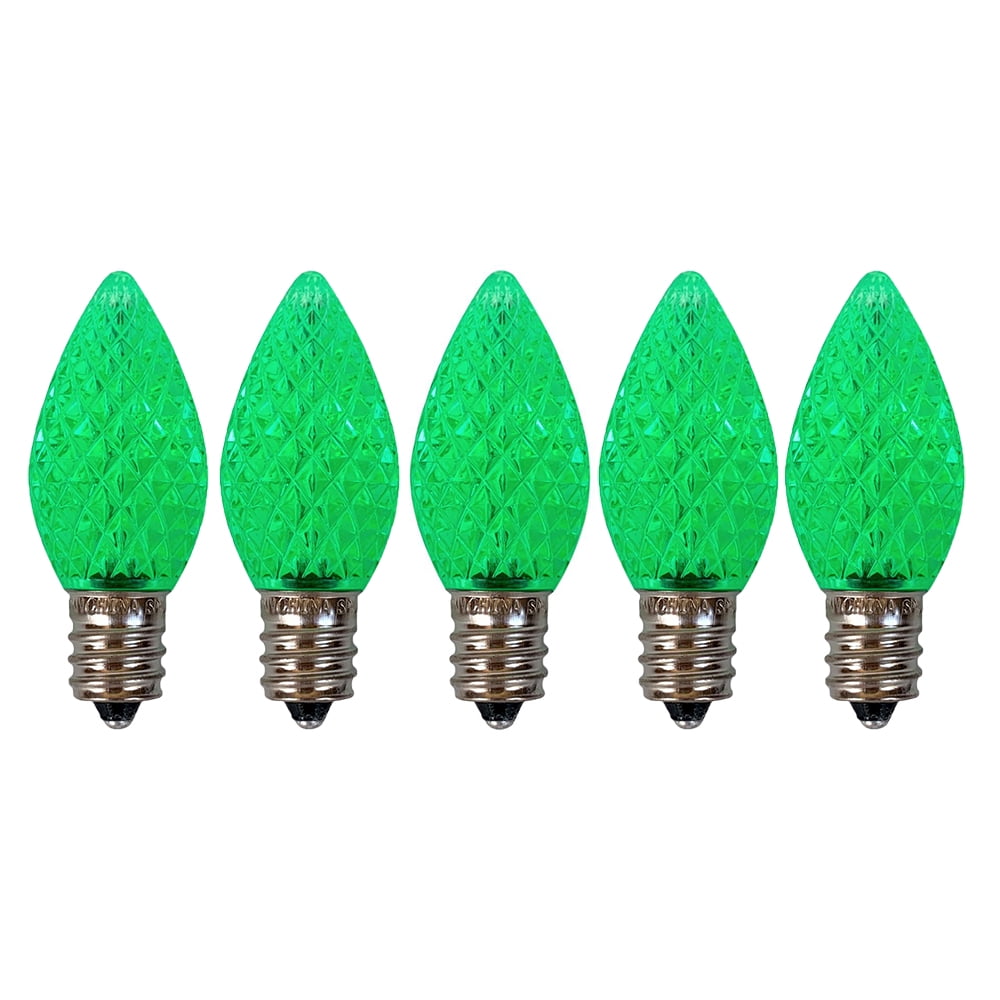 EZLS Green Faceted C7 LED Replacement Bulbs, 5 Pack - Walmart.com