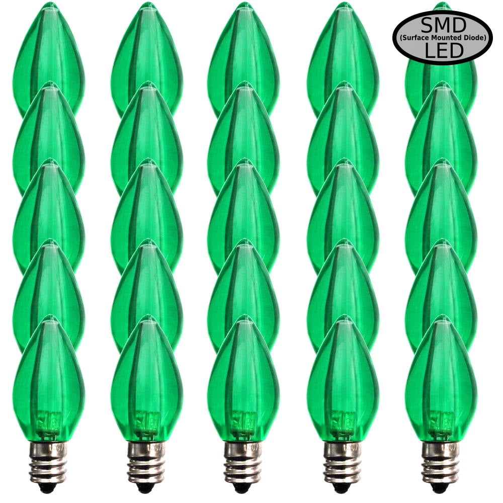 EZLS Green Transparent C7 LED Replacement Bulb, 25 Pack - Walmart.com