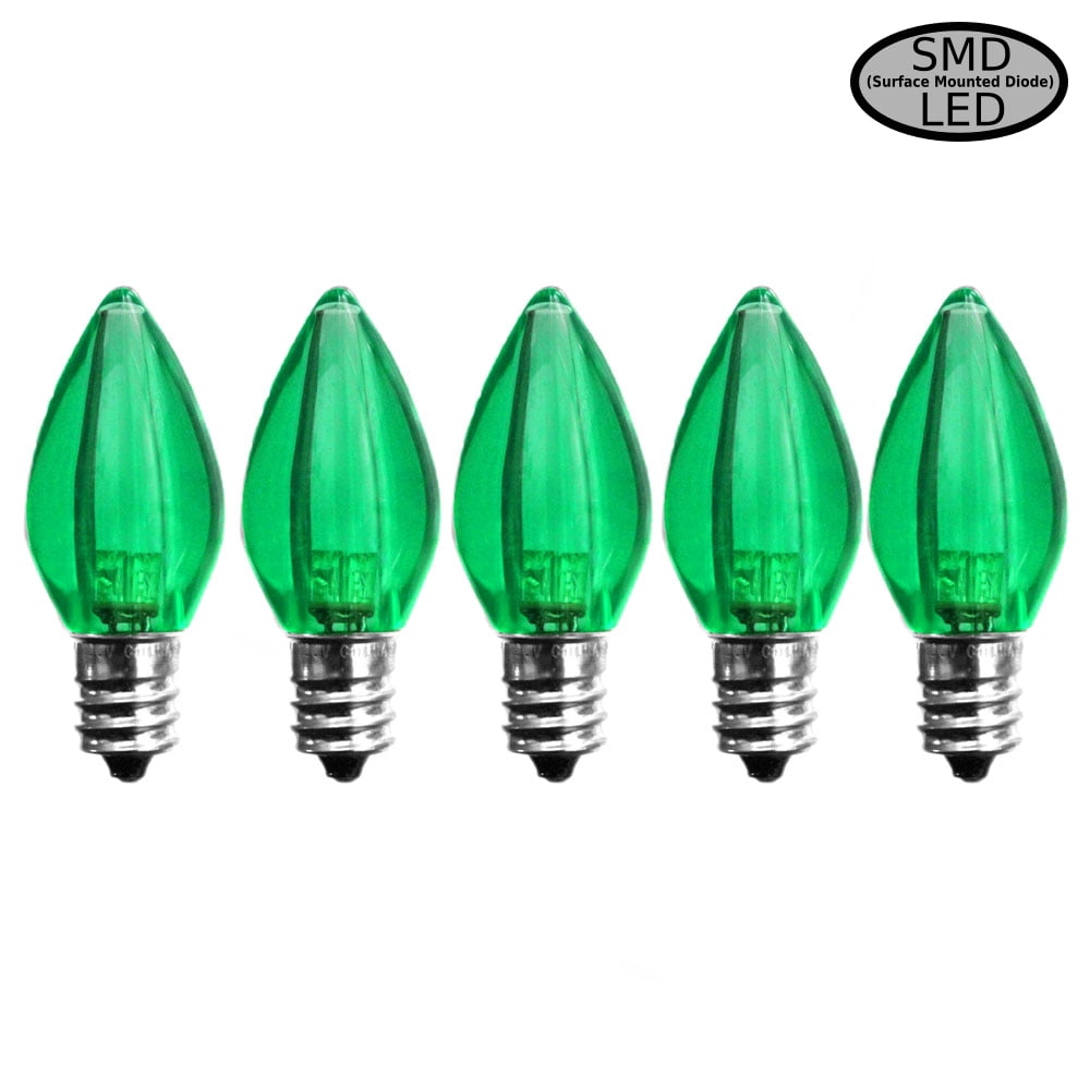 EZLS Green Transparent C7 LED Replacement Bulb, 5 Pack - Walmart.com