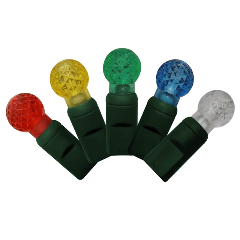 EZLS Multi-Color G12 LED Berry Christmas Light String, 50 Bulbs, 5 ...