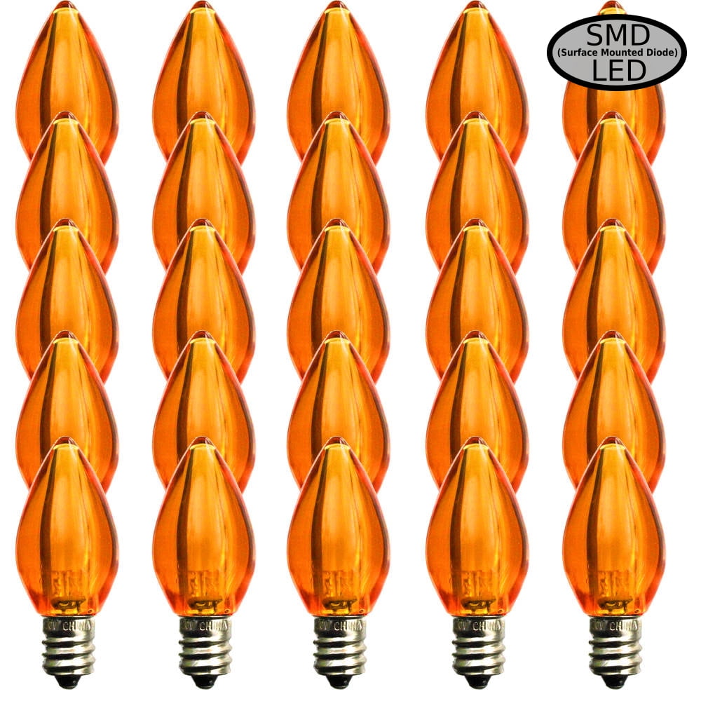 EZLS Orange Transparent C7 LED Replacement Bulb, 25 Pack - Walmart.com