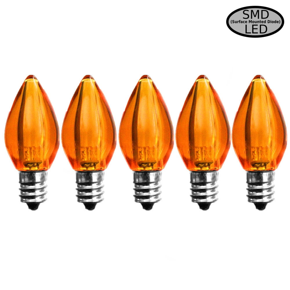 EZLS Orange Transparent C7 LED Replacement Bulb, 5 Pack - Walmart.com