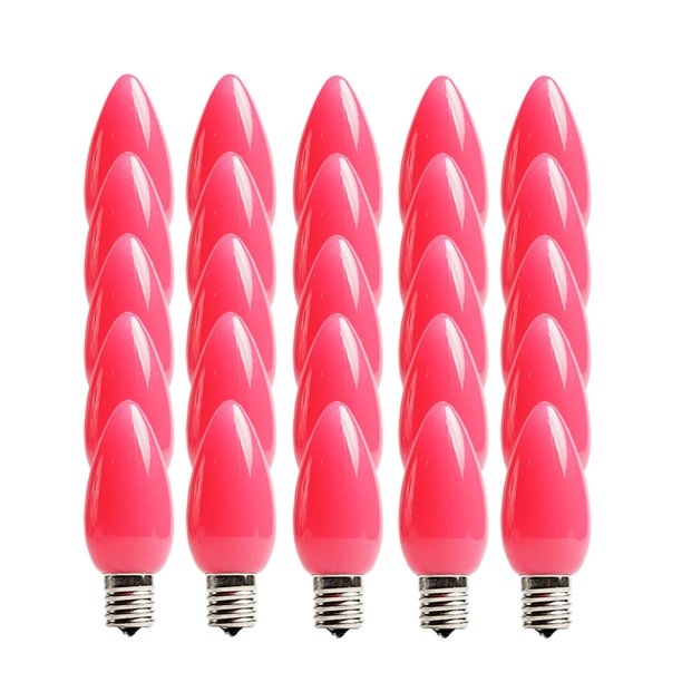 EZLS Pink Opaque C9 SMD LED Replacement Bulb, 25 Pack - Walmart ...