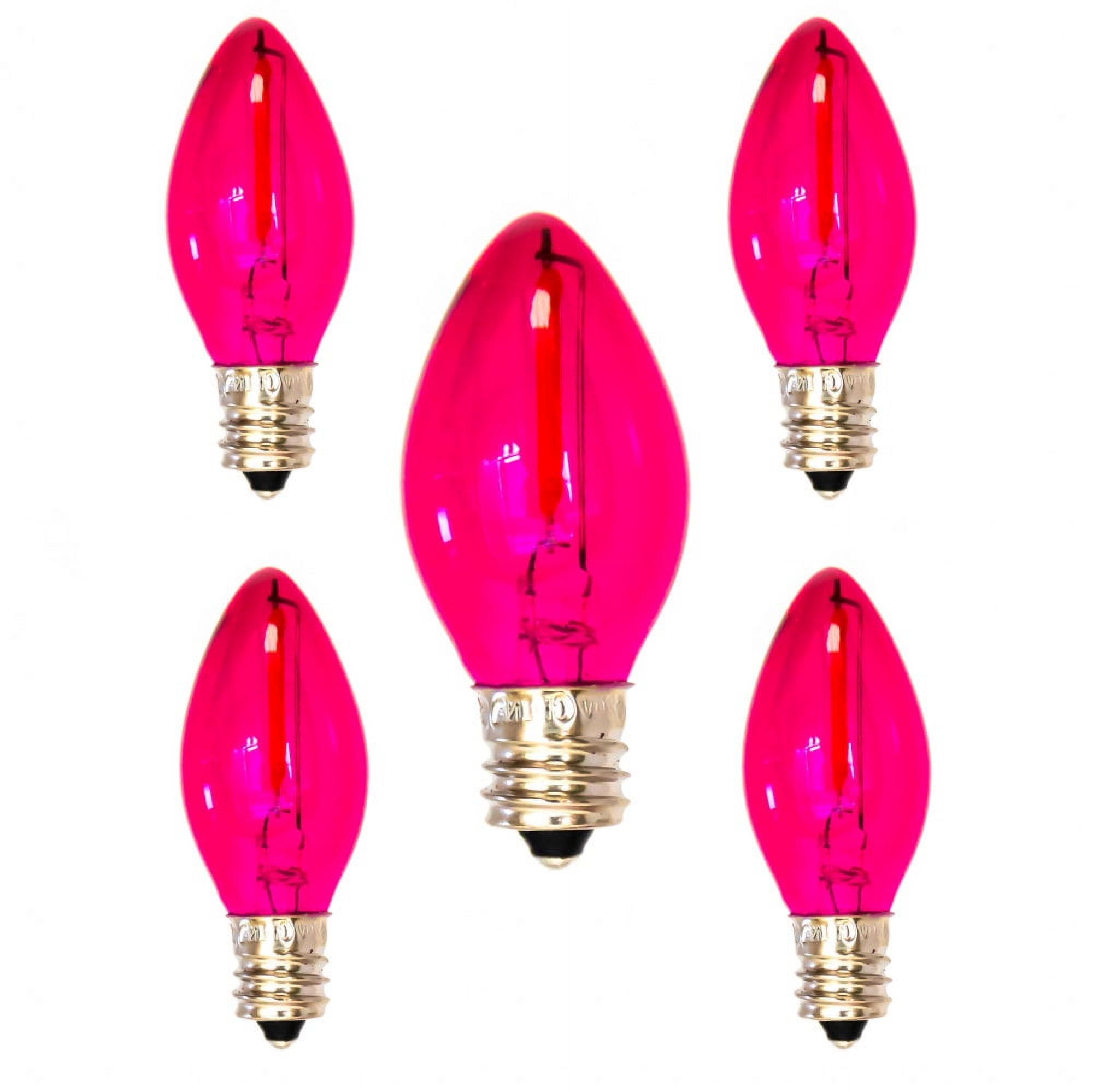 EZLS Pink Transparent C7 LED Filament Replacement Bulbs, 5 Pack ...