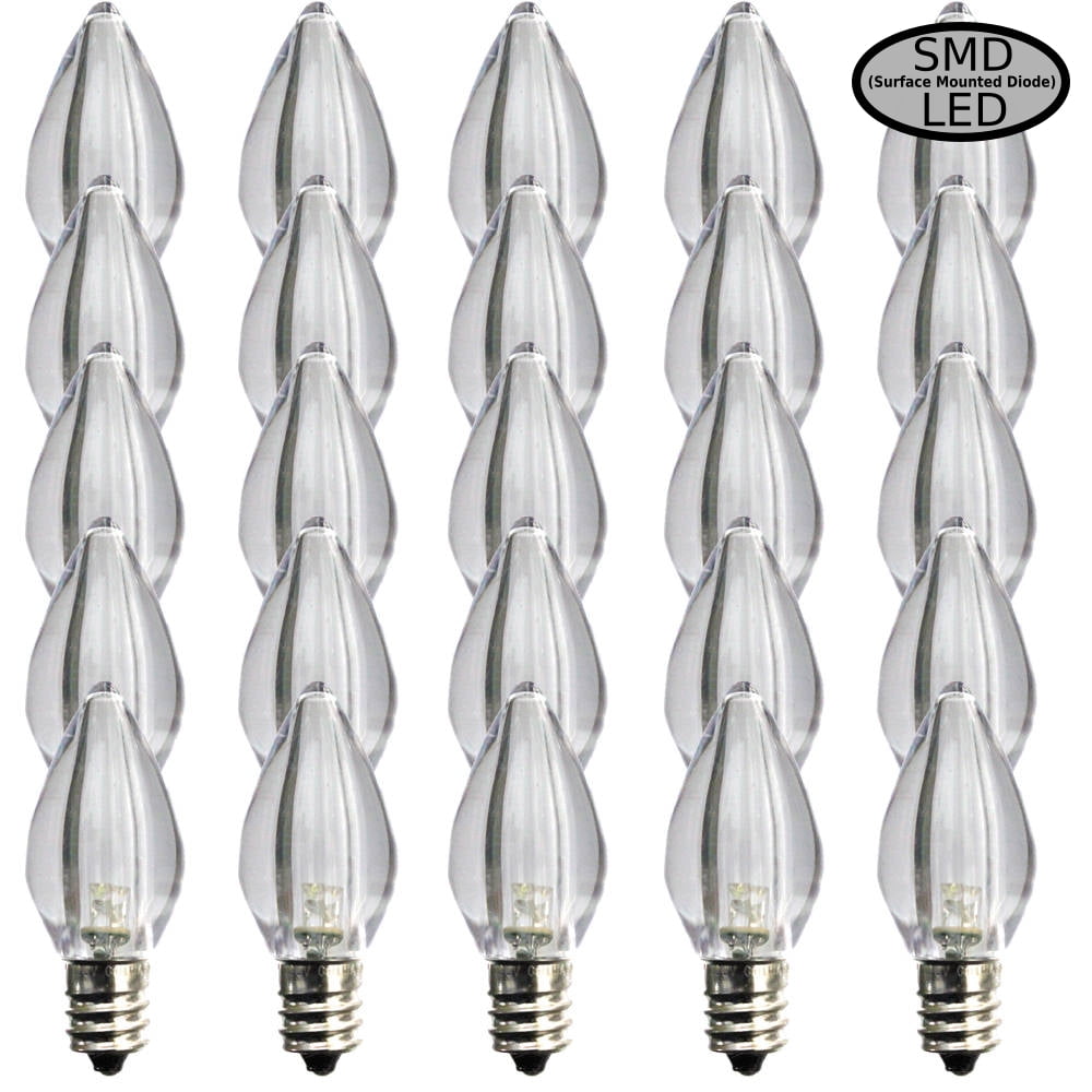EZLS Pure White Transparent C7 LED Replacement Bulb, 25 Pack - Walmart.com