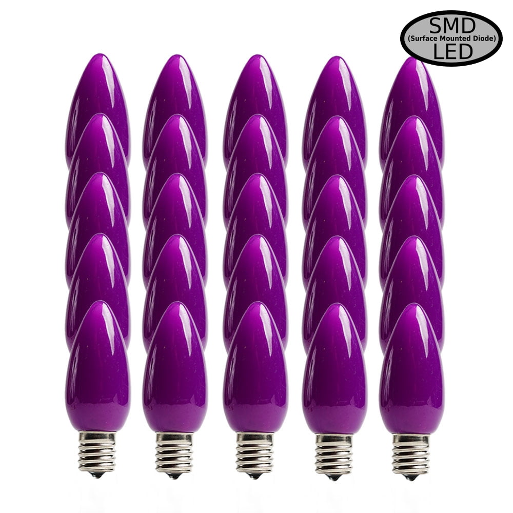 EZLS Purple Opaque C9 SMD LED Replacement Bulb, 25 Pack - Walmart.com
