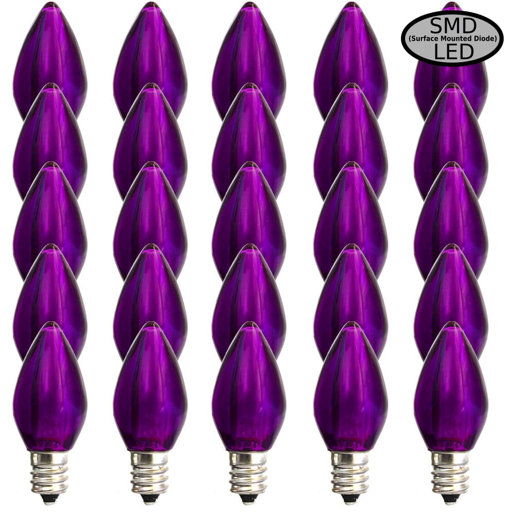 EZLS Purple Transparent C7 LED Replacement Bulb, 25 Pack - Walmart.com