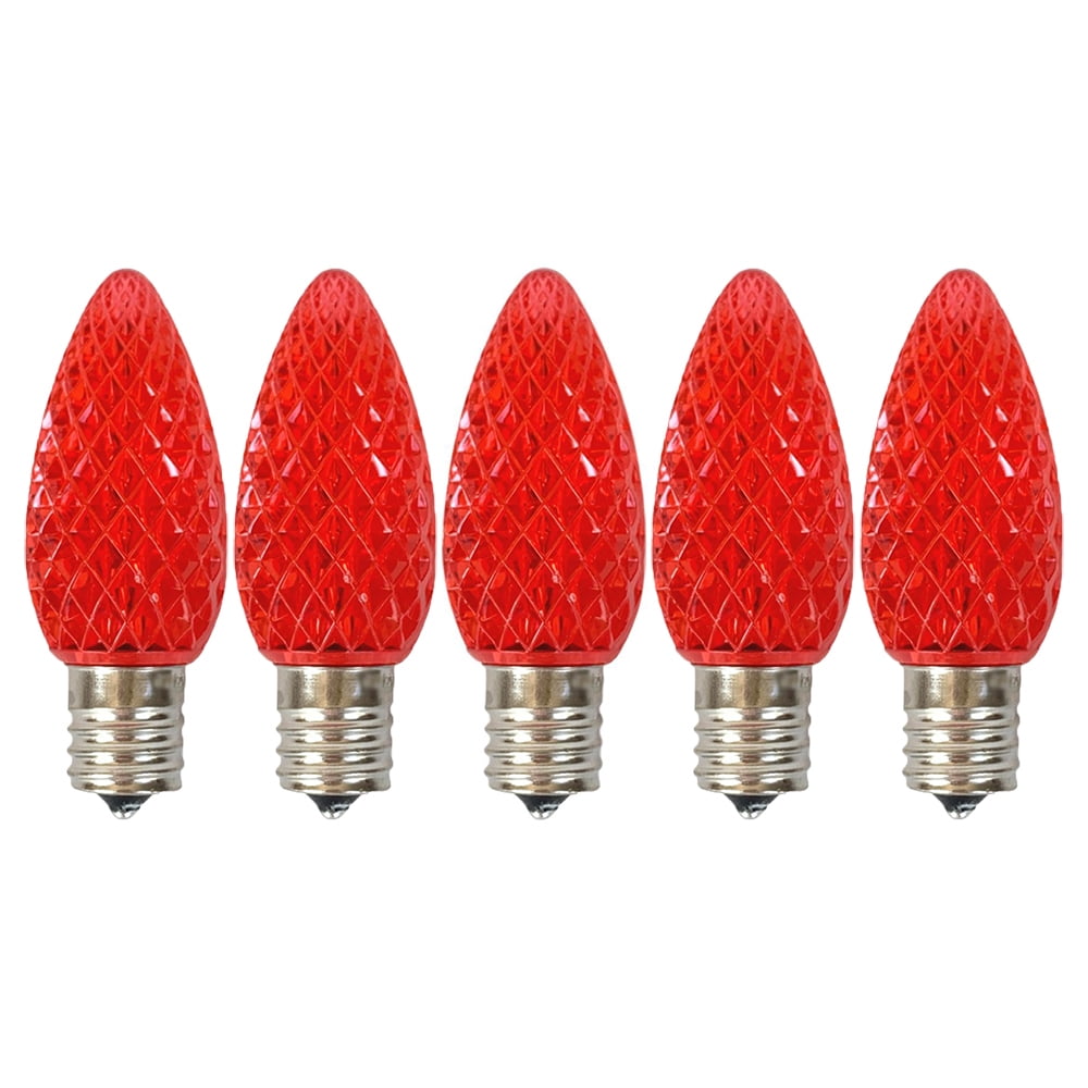 EZLS Red Faceted C9 LED Replacement Christmas Bulbs, 5 Pack - Walmart.com