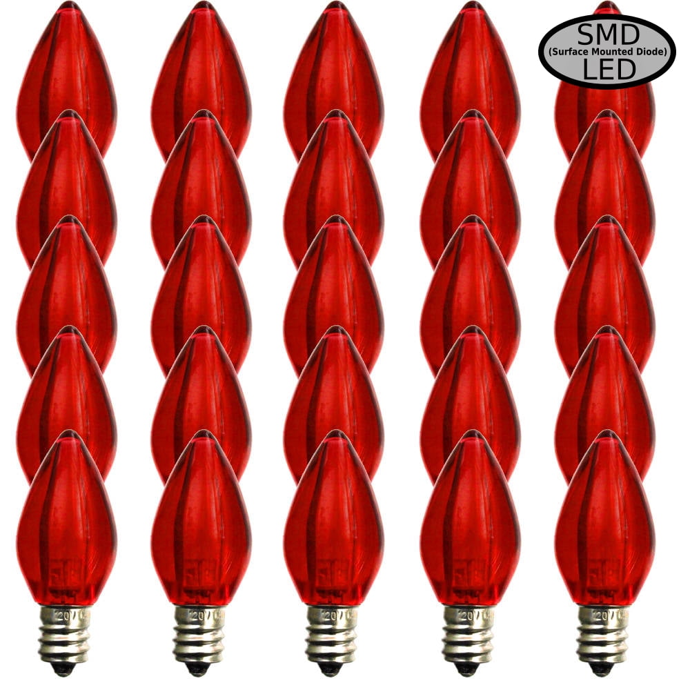 EZLS Red Transparent C7 LED Replacement Bulb, 25 Pack - Walmart.com