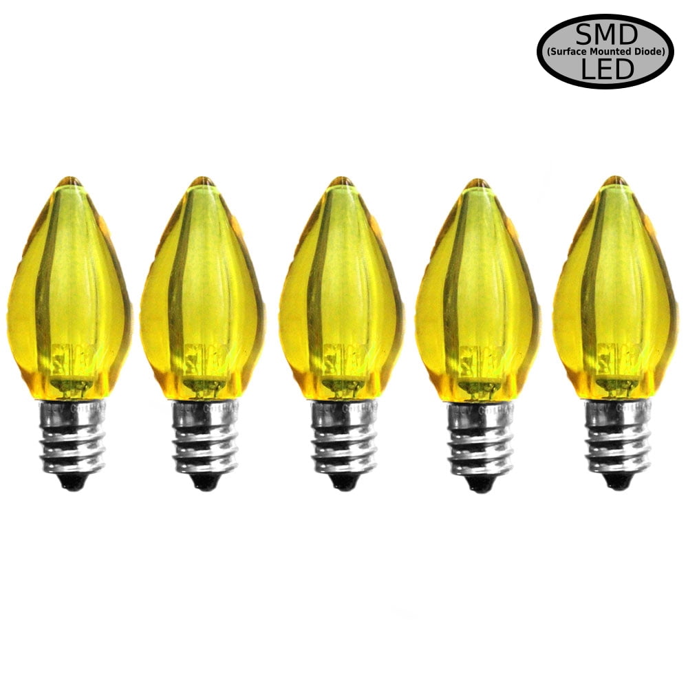 EZLS Yellow Transparent C7 LED Replacement Bulb, 5 Pack - Walmart.com