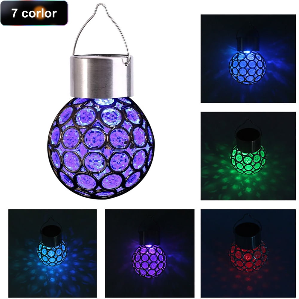 EZONE Colorful Solar Lights, Outdoor Hanging Decorative Garden Lights 7 ...