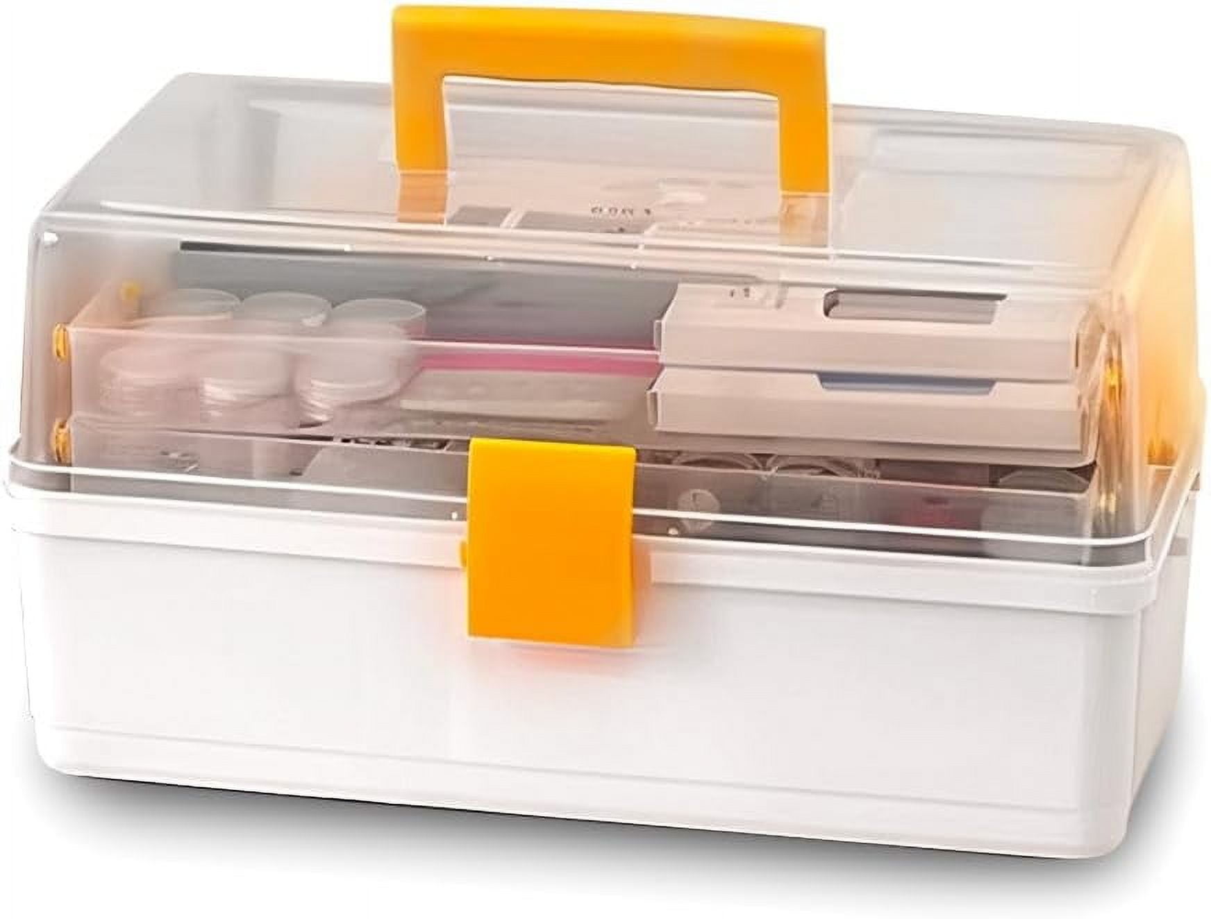 EZOWare 3 Tier Layer Storage Box with 6 Compartments, Lidded Plastic ...