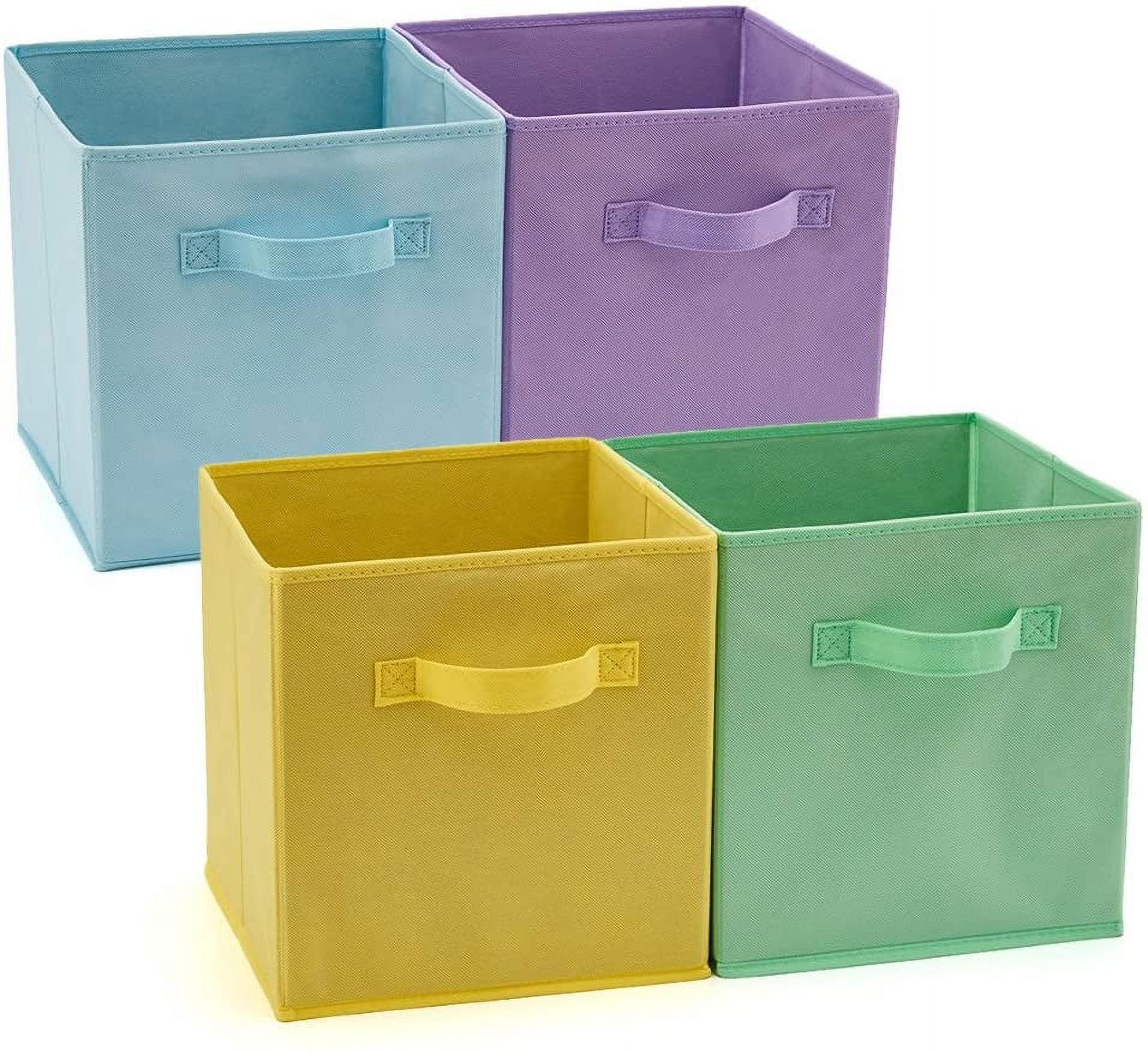 EZOWare Set of 4 Foldable Fabric Bins, Collapsible Storage Cubes for ...
