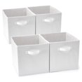 Ezoware Set Of 4 Foldable Fabric Basket Bin Collapsible Storage Cube