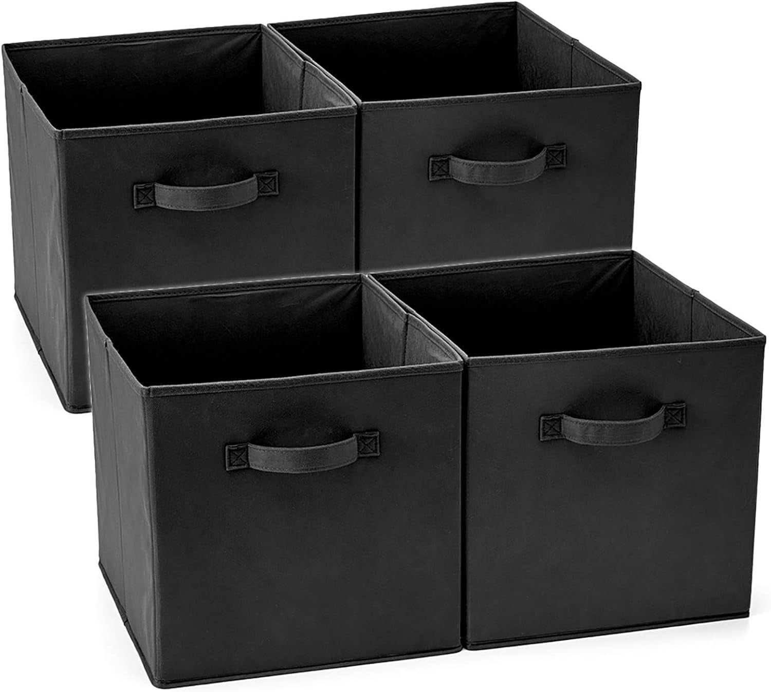 EZOWare Set of 4 Foldable Fabric Storage Cube Bins, Multi-Purpose ...