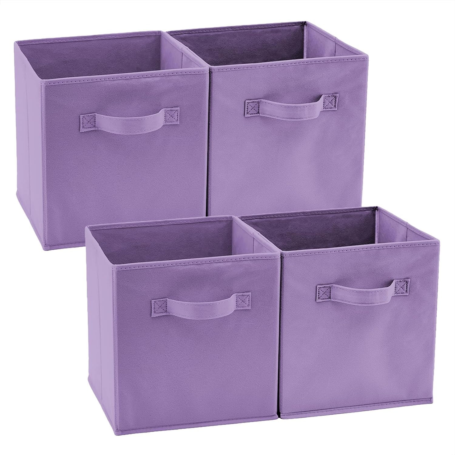 EZOWare Set of 4 Foldable Fabric Basket Bins, Storage Organizer Cube 10 ...