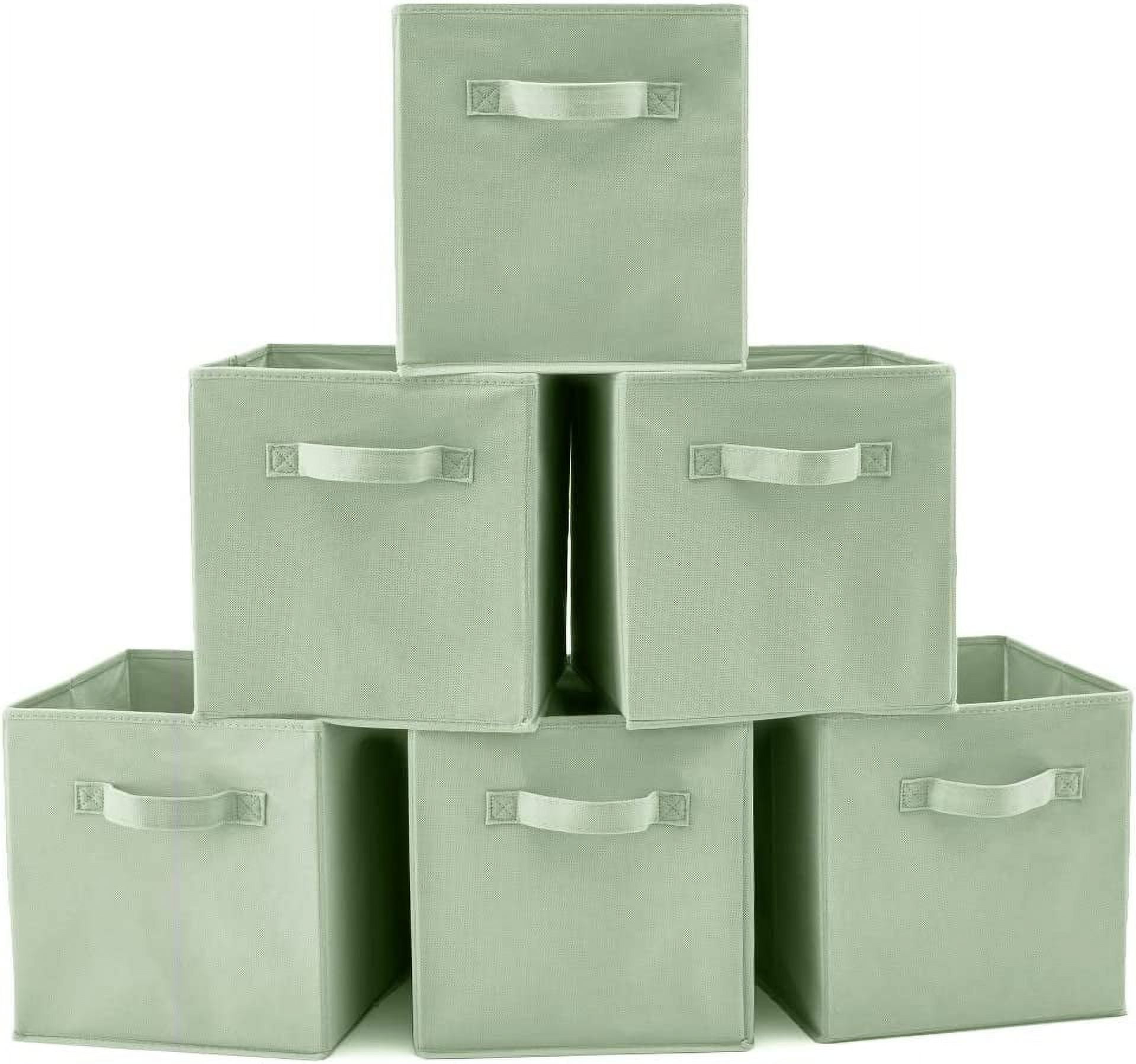 "EZOWare Set of 6 Fabric Bins, 10.5""x10.5""x11"" Foldable Storage ...