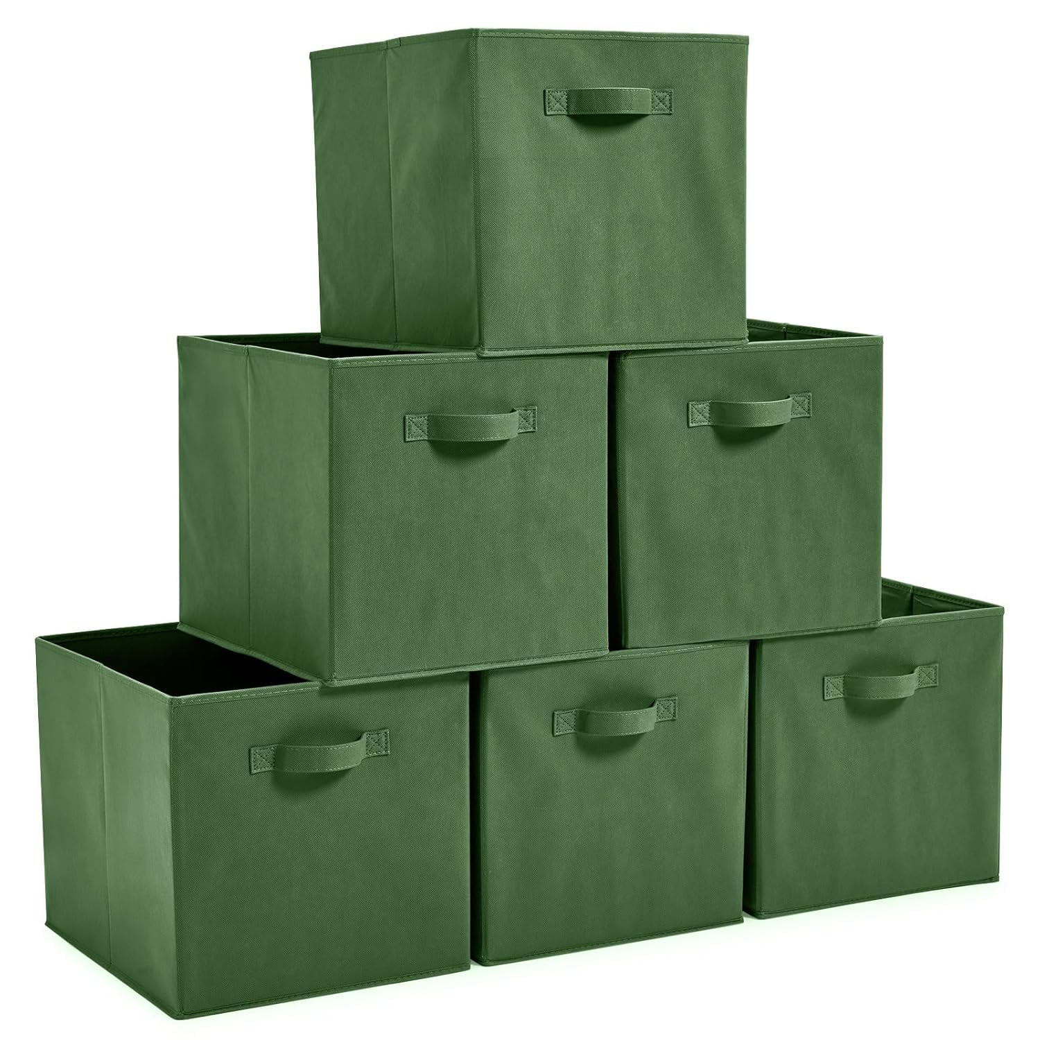 EZOWare Set of 6 Foldable Fabric Basket Bins, 13"x15"x13" Collapsible ...