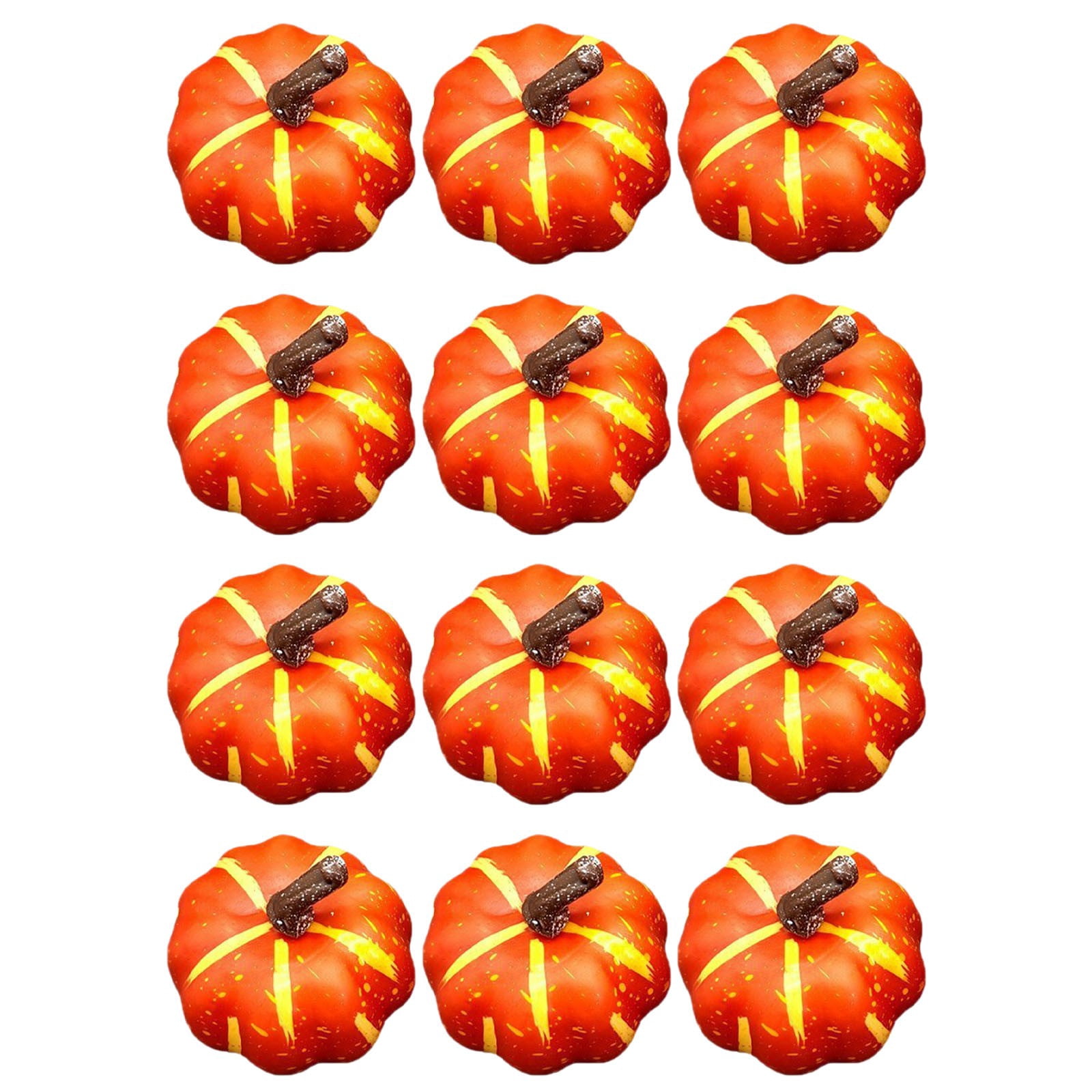 EZPXFCI 12-Pack Artificial Mini Foam Pumpkins with Fall Leaves ...