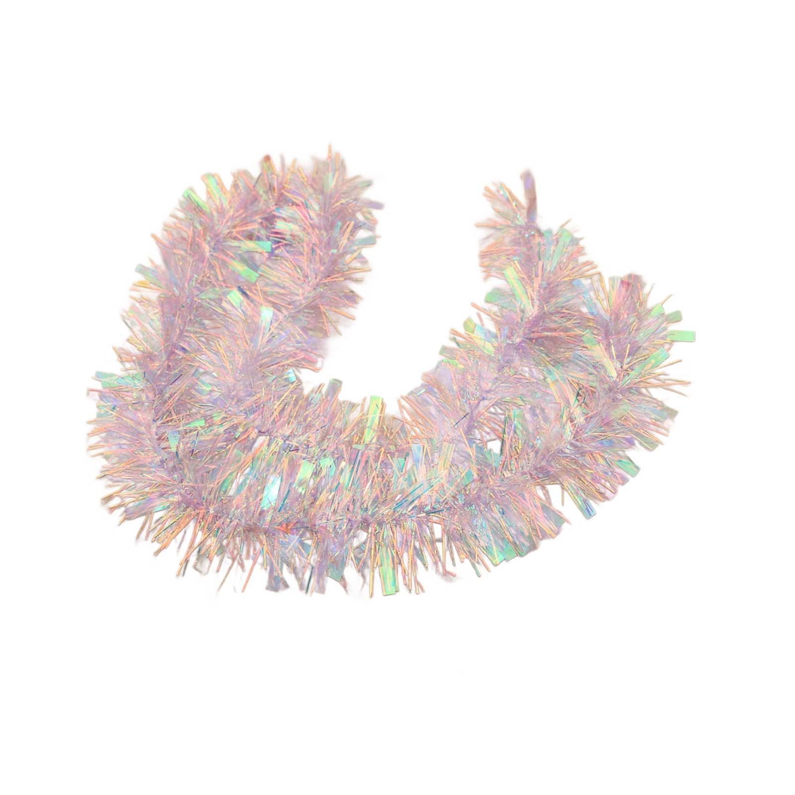 EZPXFCI 50 Inch Christmas Tinsel Garland Metallic Foil Decoration for ...
