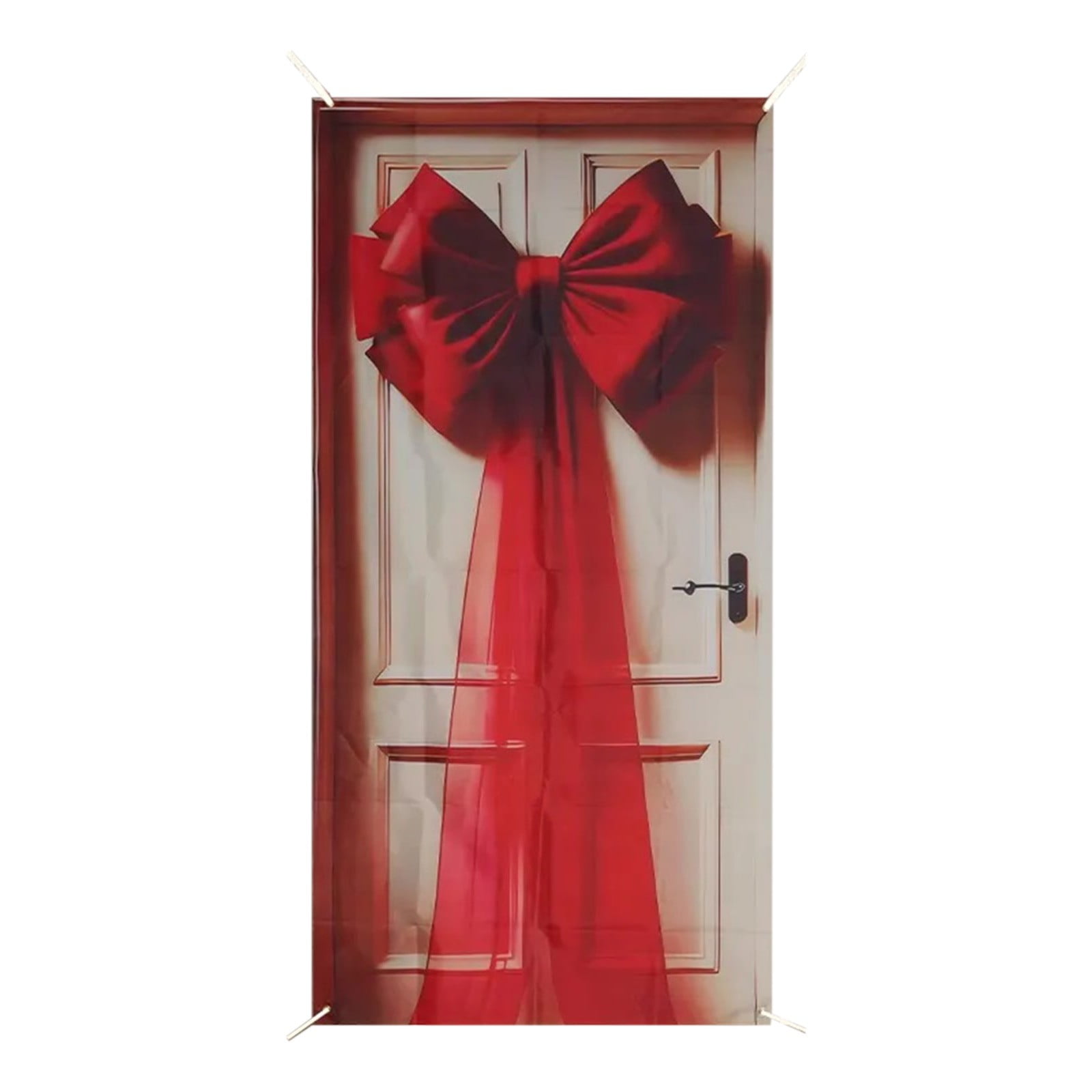 EZPXFCI 71 Inch Holiday Door Bow – Red Bow Tulle Ribbon Draped Style ...