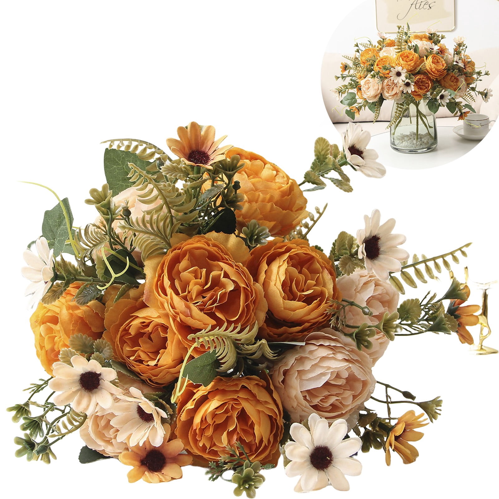 EZPXFCI Artificial Fall Flowers Bouquet for Decoration, Fall Fake Silk ...