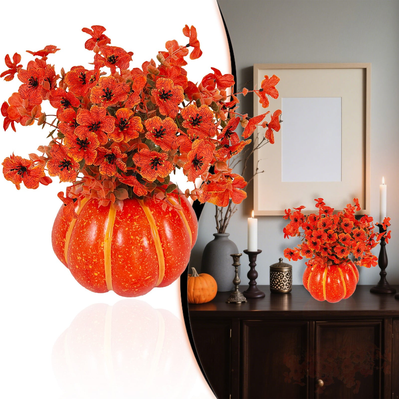 EZPXFCI Artificial Fall Flowers for Outdoors, Artificial Plants UV ...