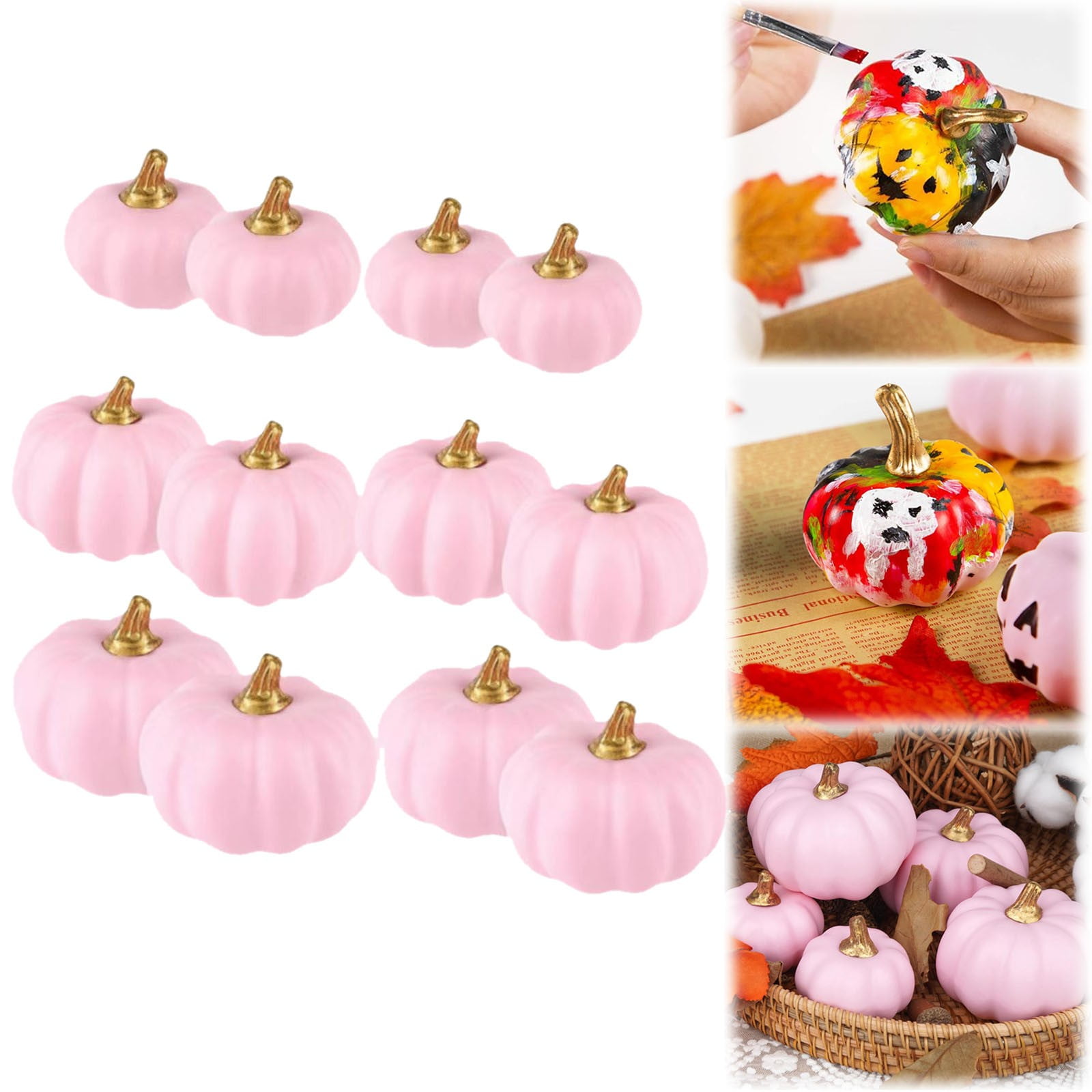 EZPXFCI Artificial Pumpkins Fall Decorations, 12 Pcs Mini Small ...