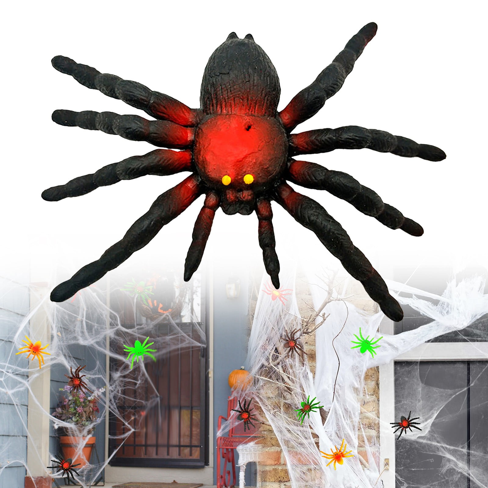 EZPXFCI Big Realistic Spider Prank Toy - Soft Stretchy Rubber Jiggly ...