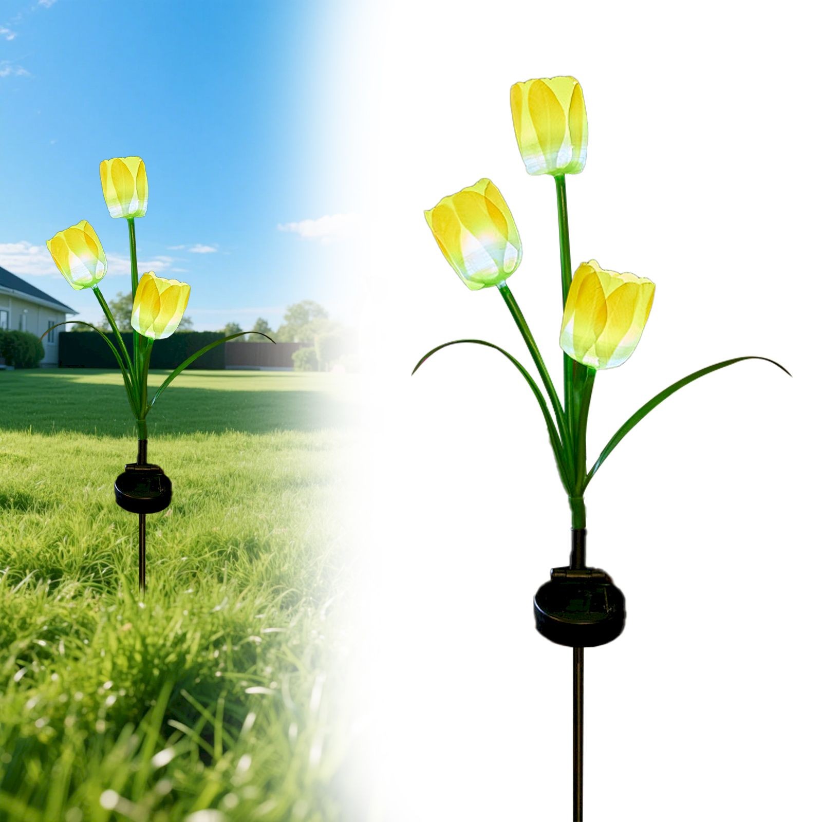 EZPXFCI Garden Stake Lights Outdoor, IP65 Waterproof Tulip Lights LED ...