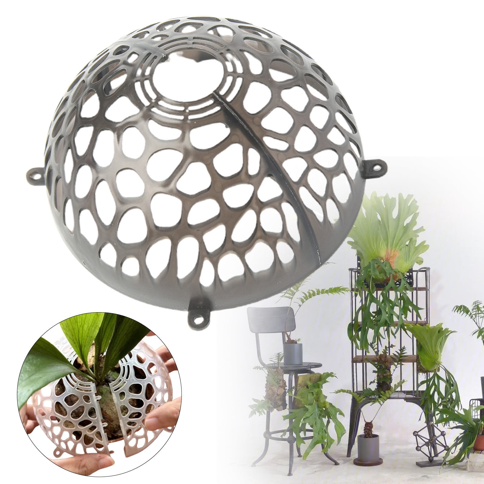 EZPXFCI Gray Fern Plant Wall Planters,Deer Horn Fern Planting Covered ...