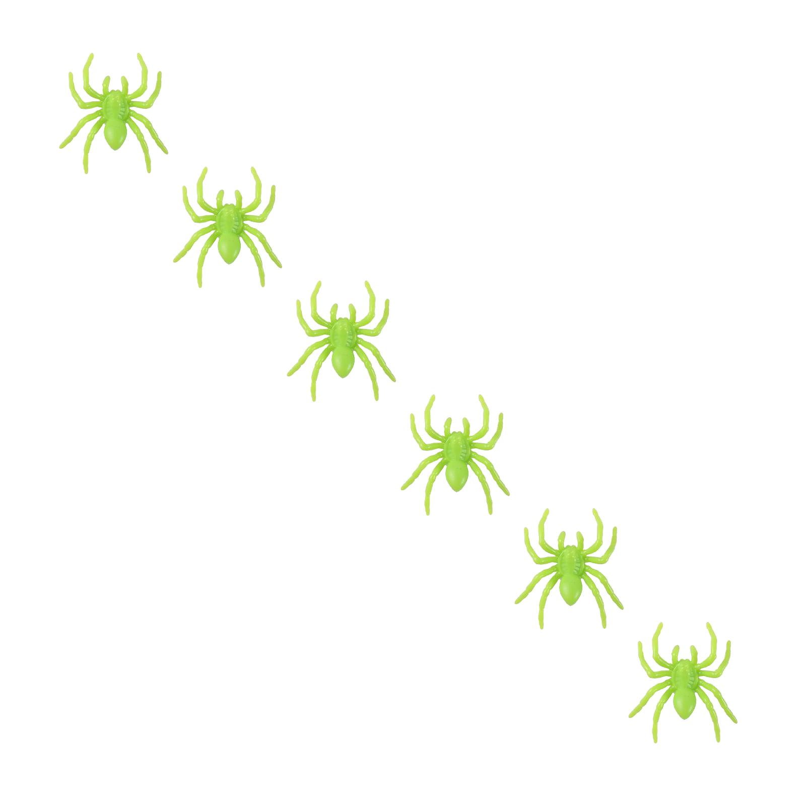 EZPXFCI Realistic Plastic Spiders Halloween Decorations, 100 PCS Green ...
