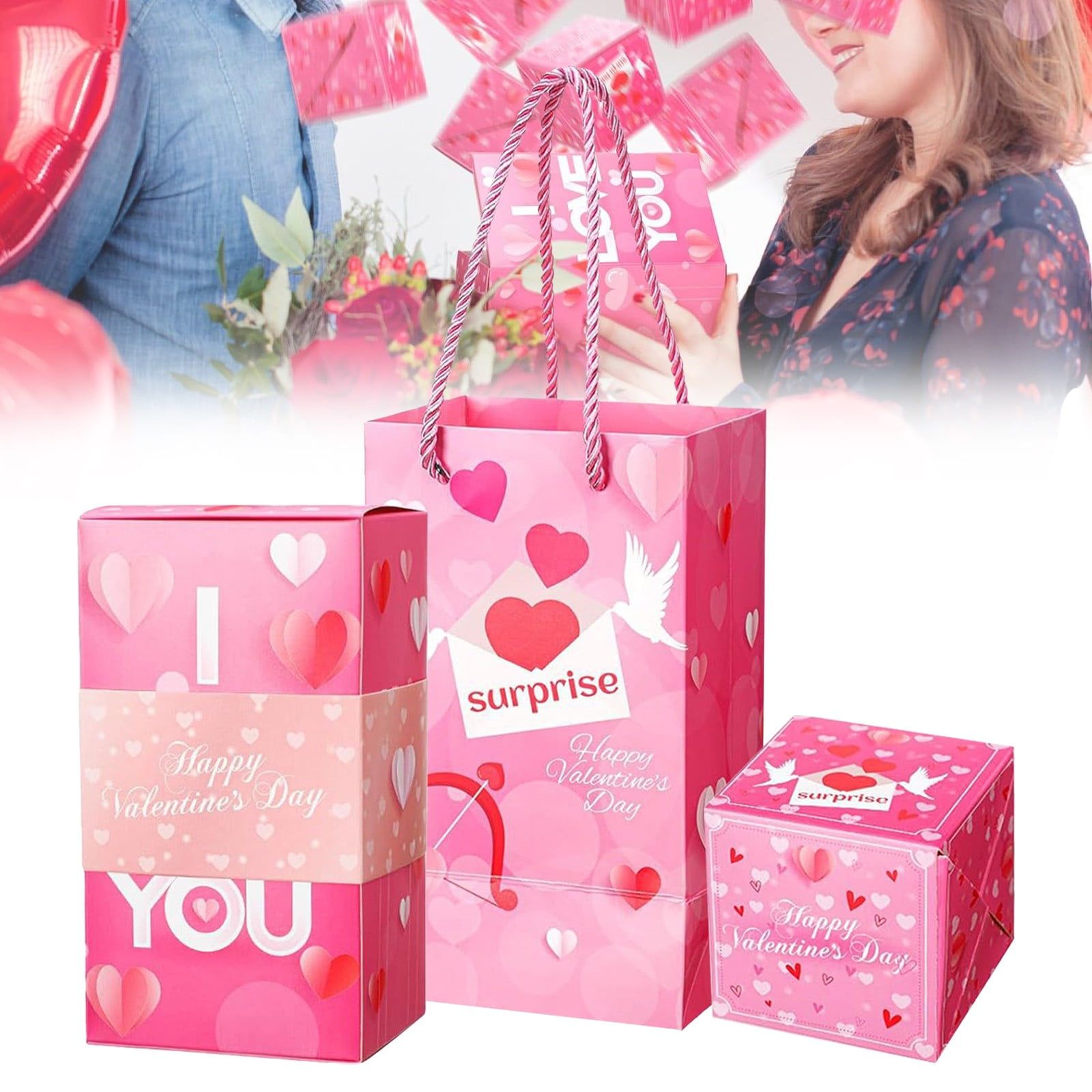 EZPXFCI Surprise Gift Box Explosion for Money, Unique Folding Bouncing ...