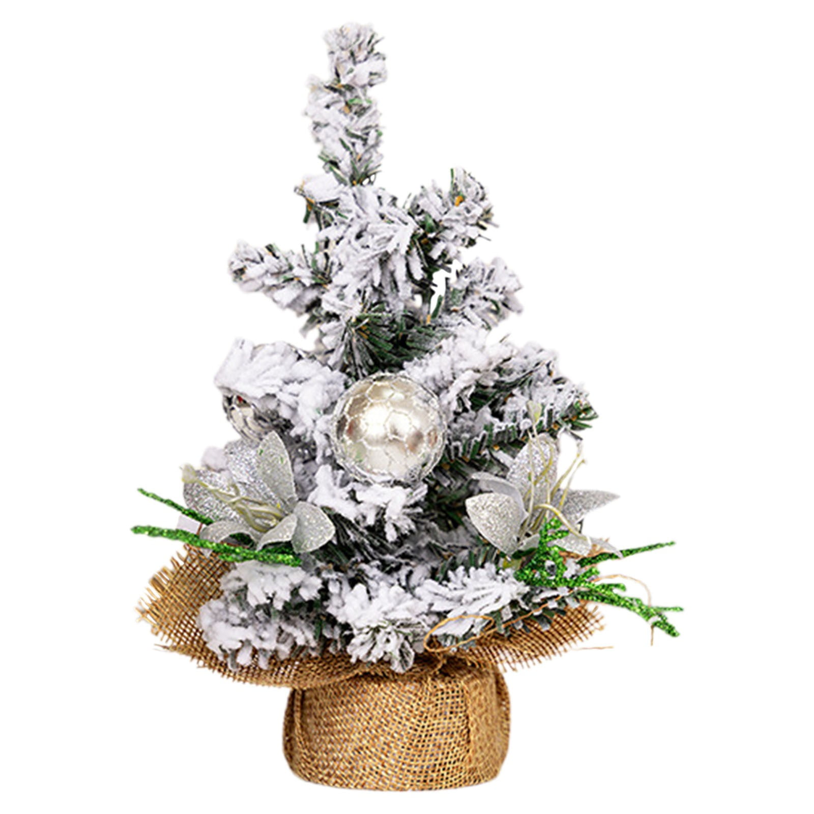 EZPXFCI Tabletop Mini Snowy Christmas Tree 7.11 Inch Artificial ...