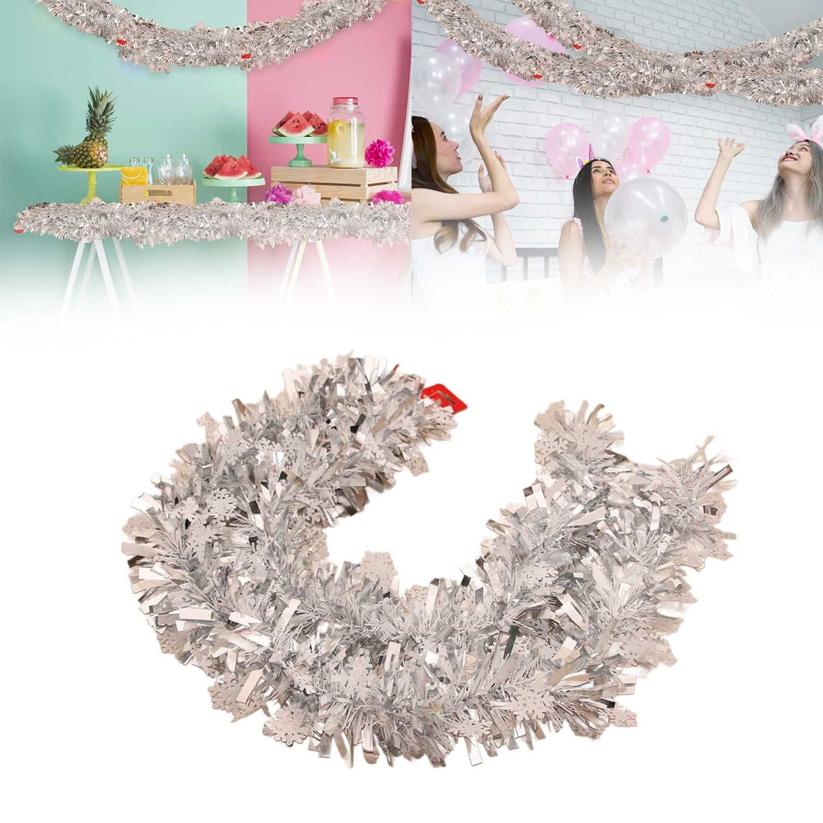 EZPXFCI Tinsel Garland, 50 Inch Christmas Metallic Foil Tinsel Garland ...