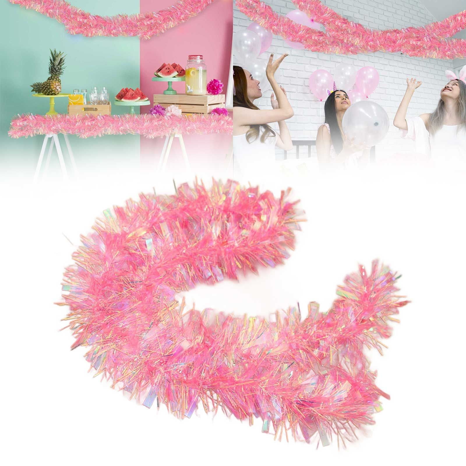 EZPXFCI Tinsel Garland, 50 Inch Christmas Metallic Foil Tinsel Garland ...