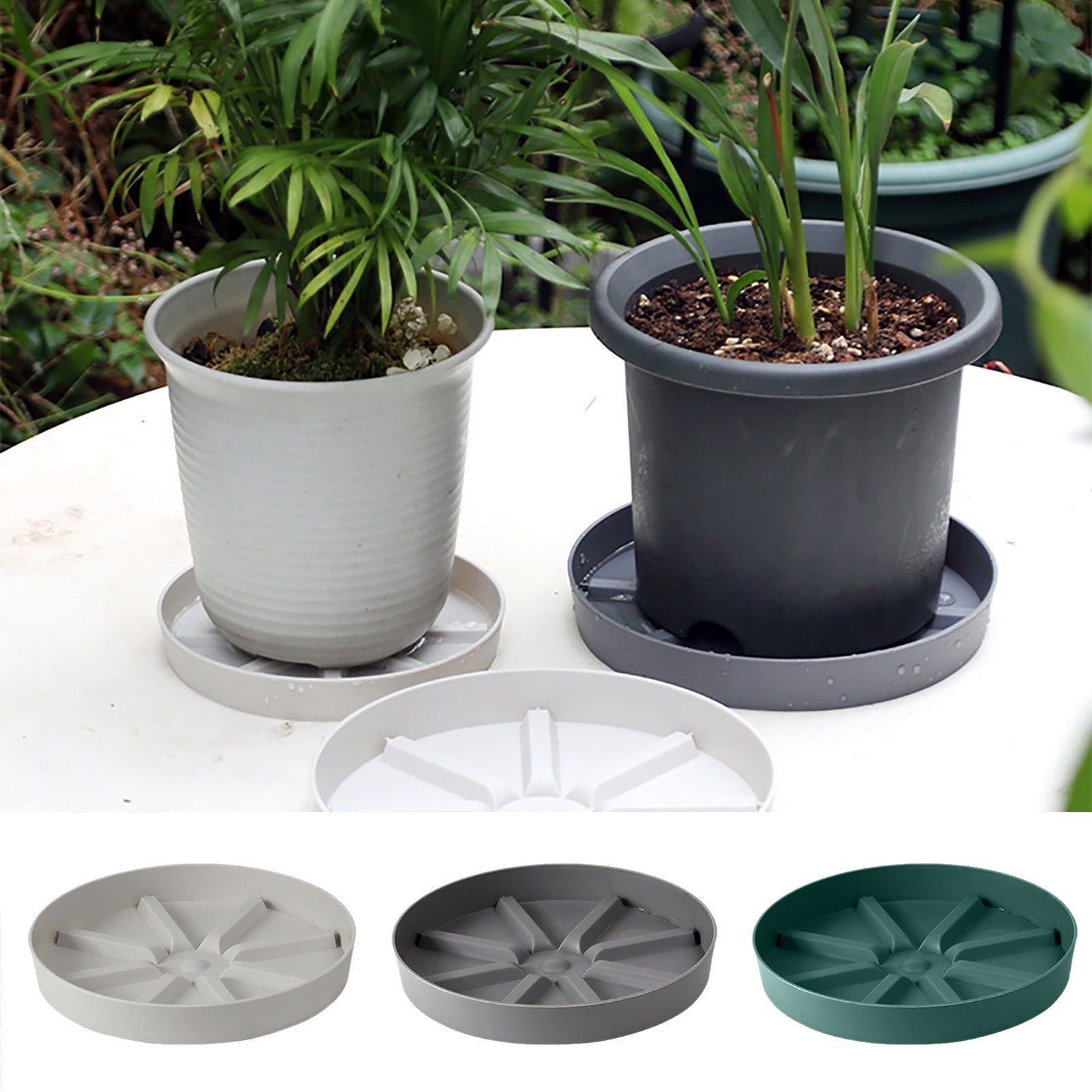 EZPXFCPlant Saucer 7.48 inch, Thicker Planter Saucers Pot Trays, Round ...