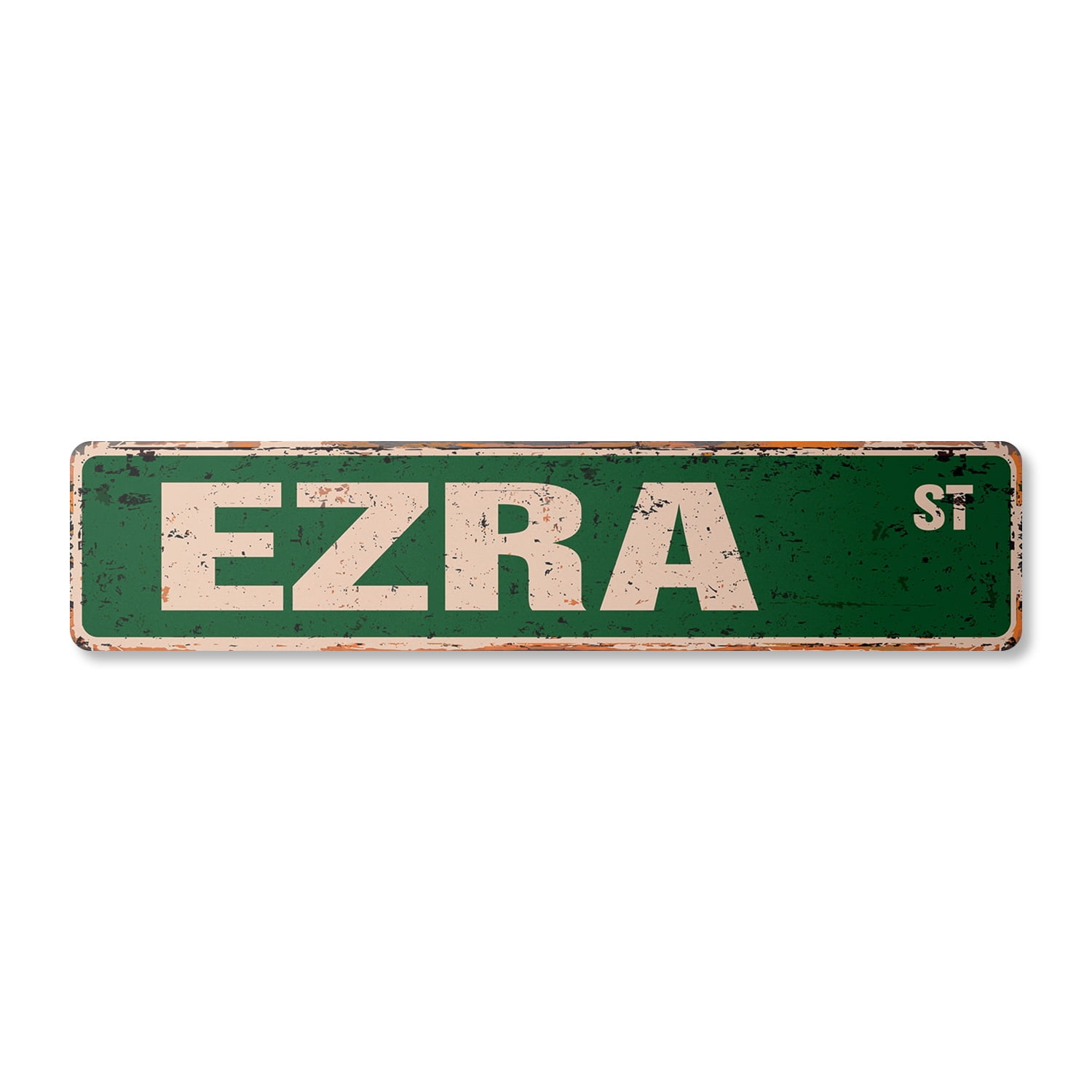 EZRA Vintage Plastic Street Sign Childrens Name Room Sign | Indoor ...