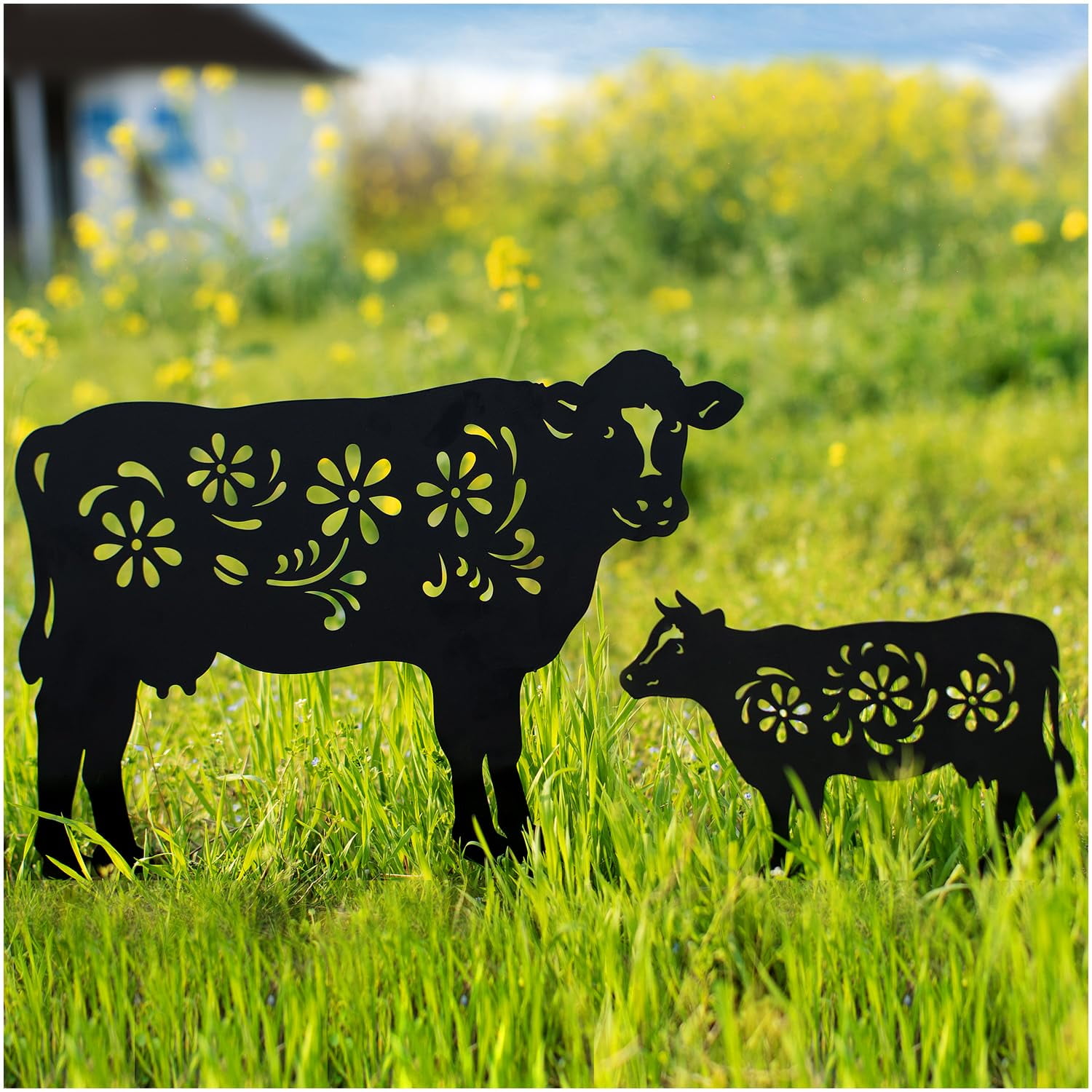 EZTZEN Cow Metal Garden Stakes HYZ01 Decorative,Cow Gifts for Women/Men ...