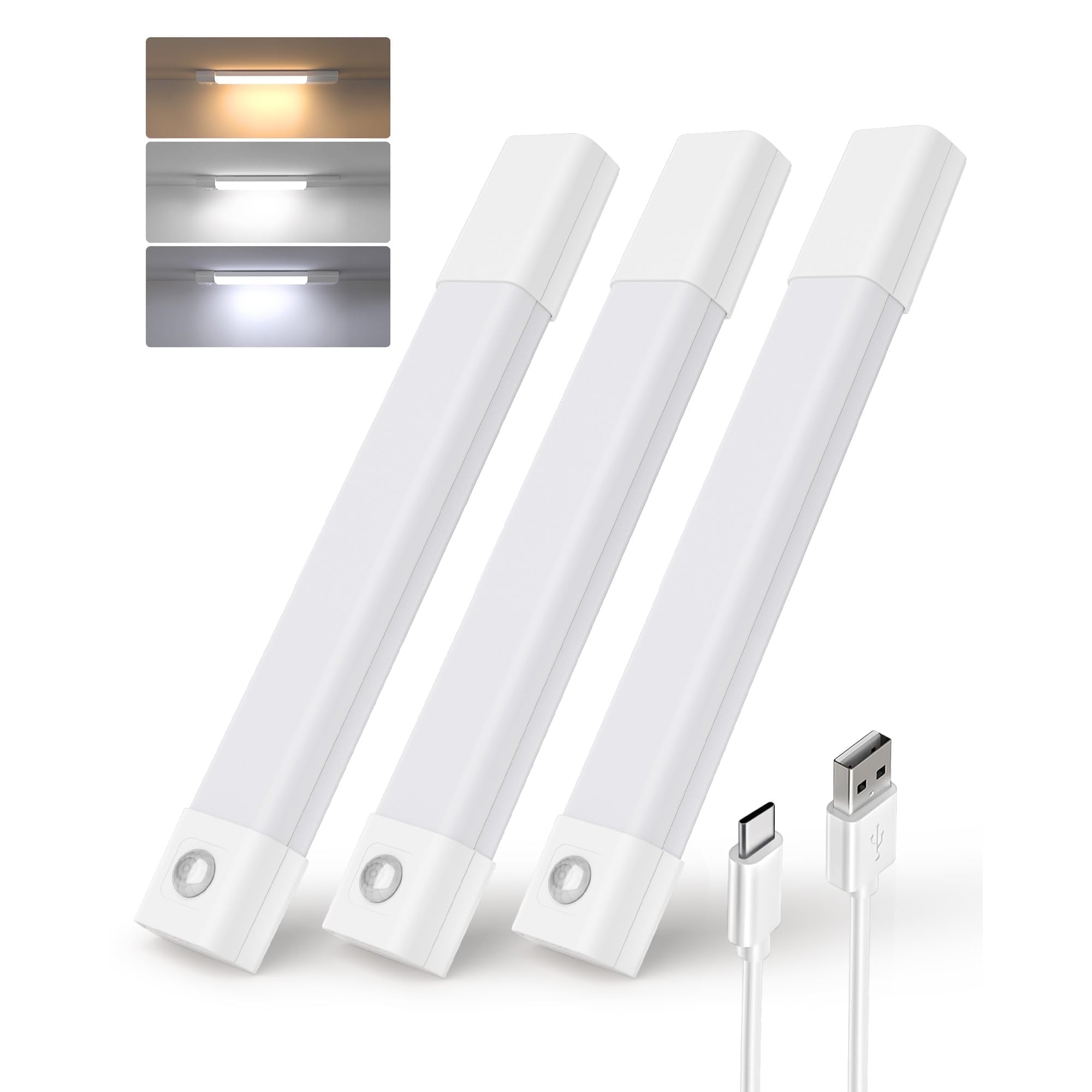 EZVALO 3 Packs 8" Wireless LED Under Cabinet Lights, Rechargeable 3 ...