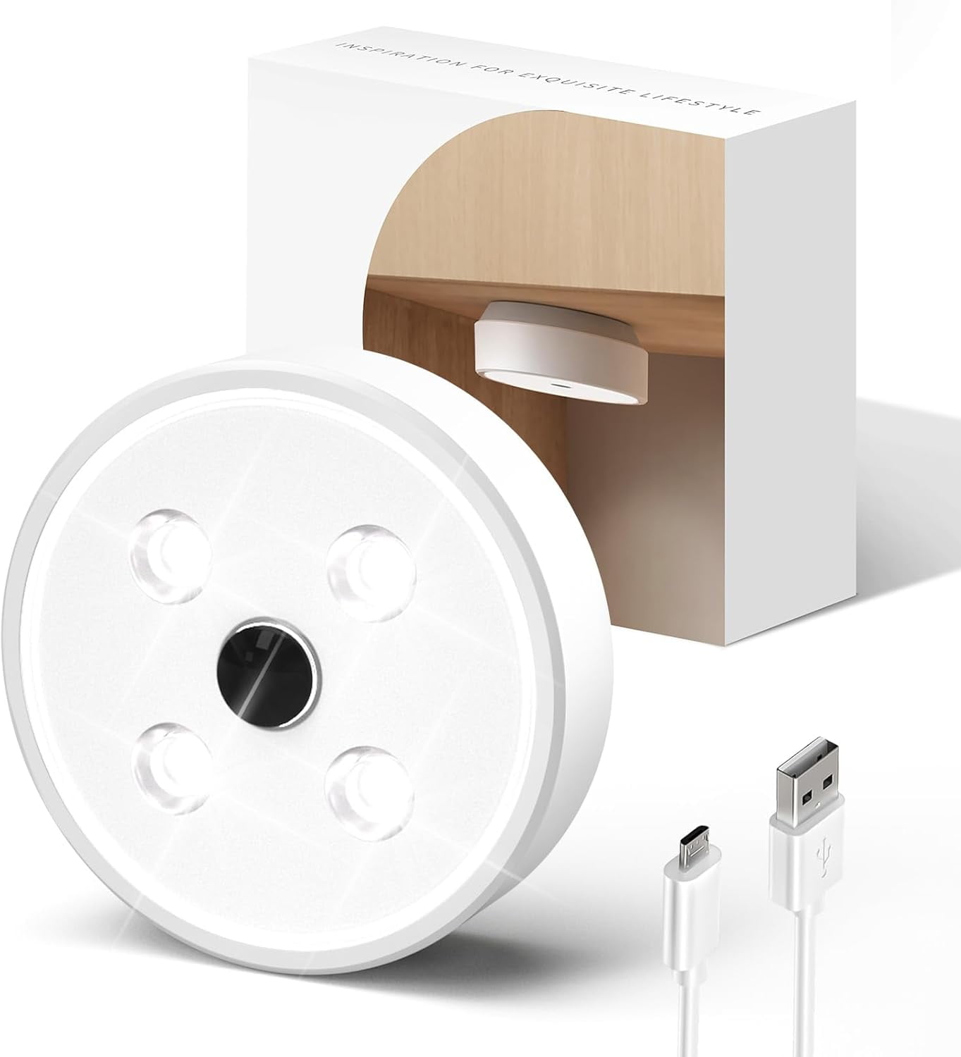 EZVALO Puck Lights, Motion Sensor Rechargeable LED Light,2Color ...